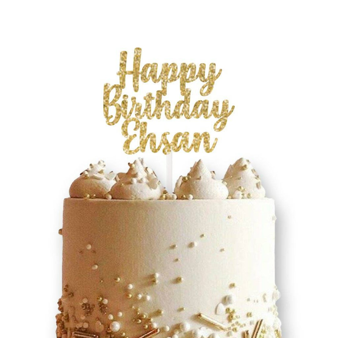 Happy Birthday Name Card Cake Topper - Etsy