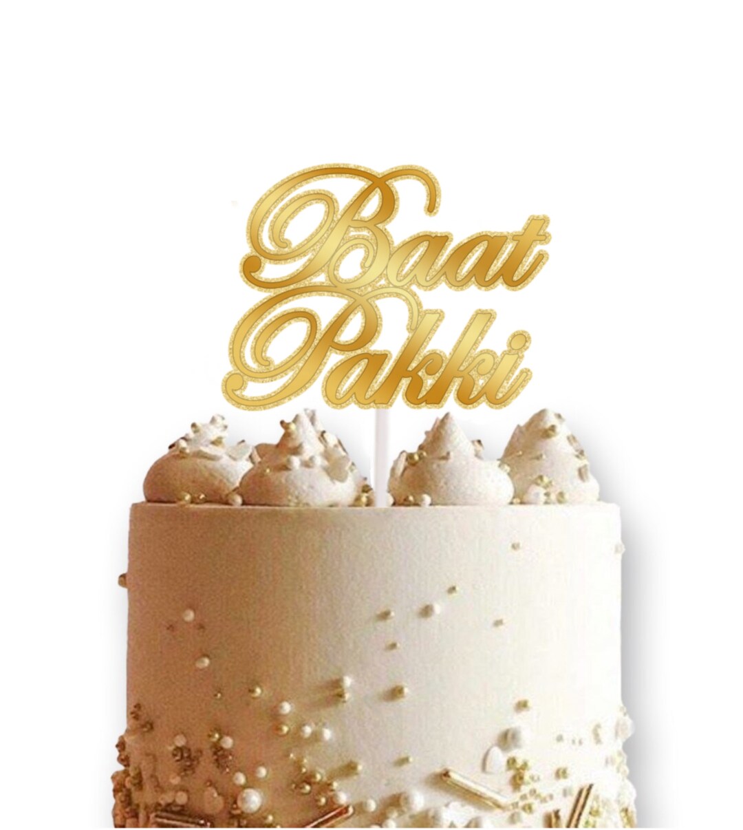 Baat Pakki Double Layered Card Cake Topper - Etsy