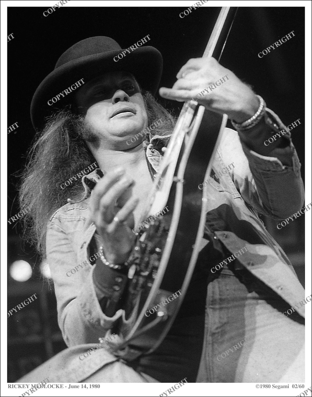 Rickey Medlocke of Lynyrd Skynyrd and Blackfoot, 1980 11x14 Original ...