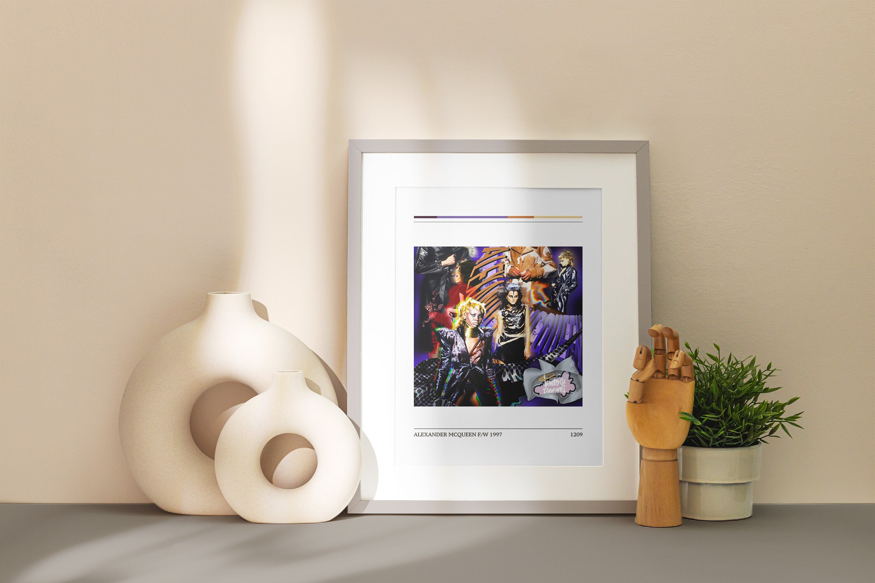 Purple 90s Minimalist Alexander Mcqueen Poster Set of 2 | Dorm Wall Art ...