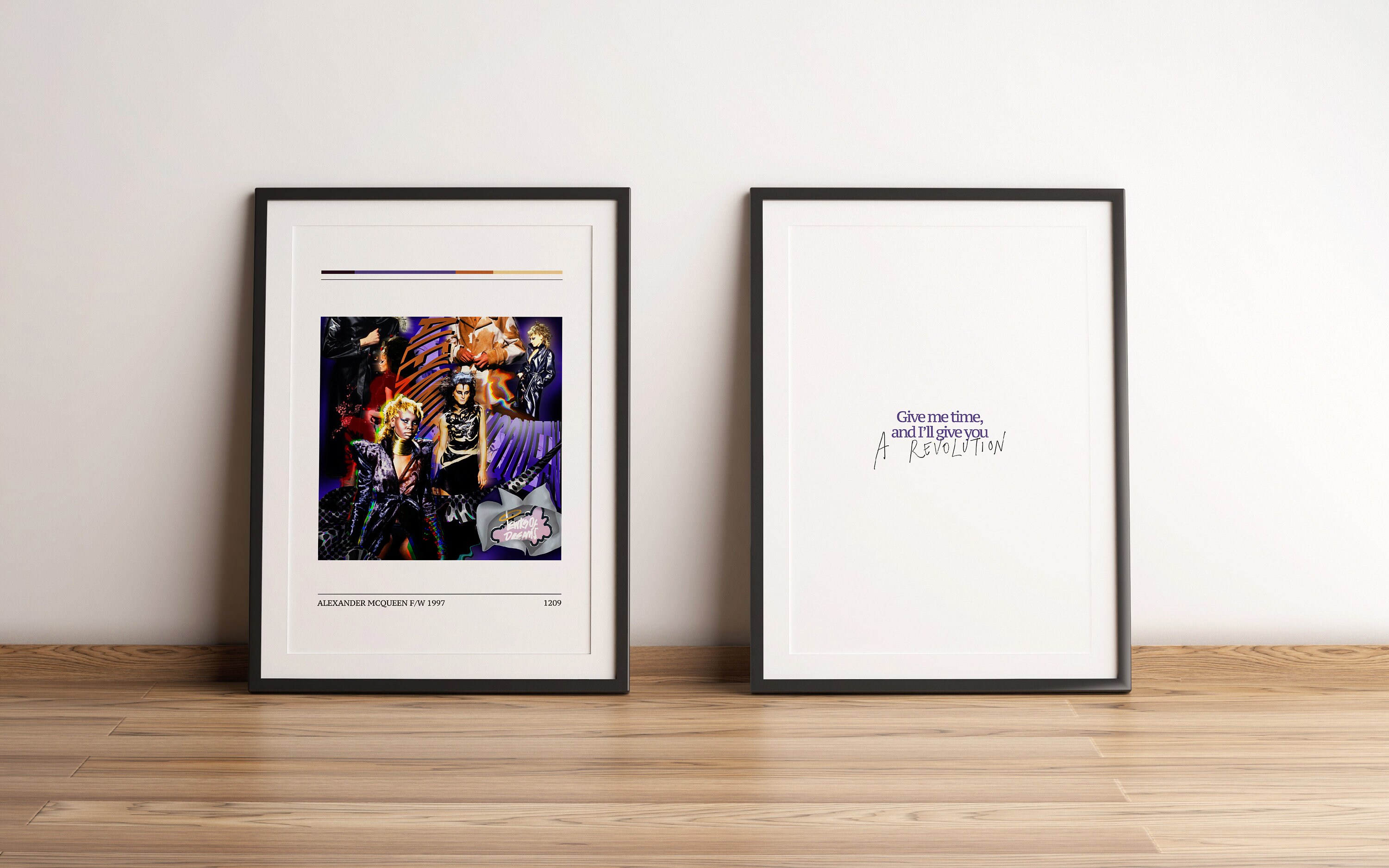 Purple 90s Minimalist Alexander Mcqueen Poster Set of 2 | Dorm Wall Art ...