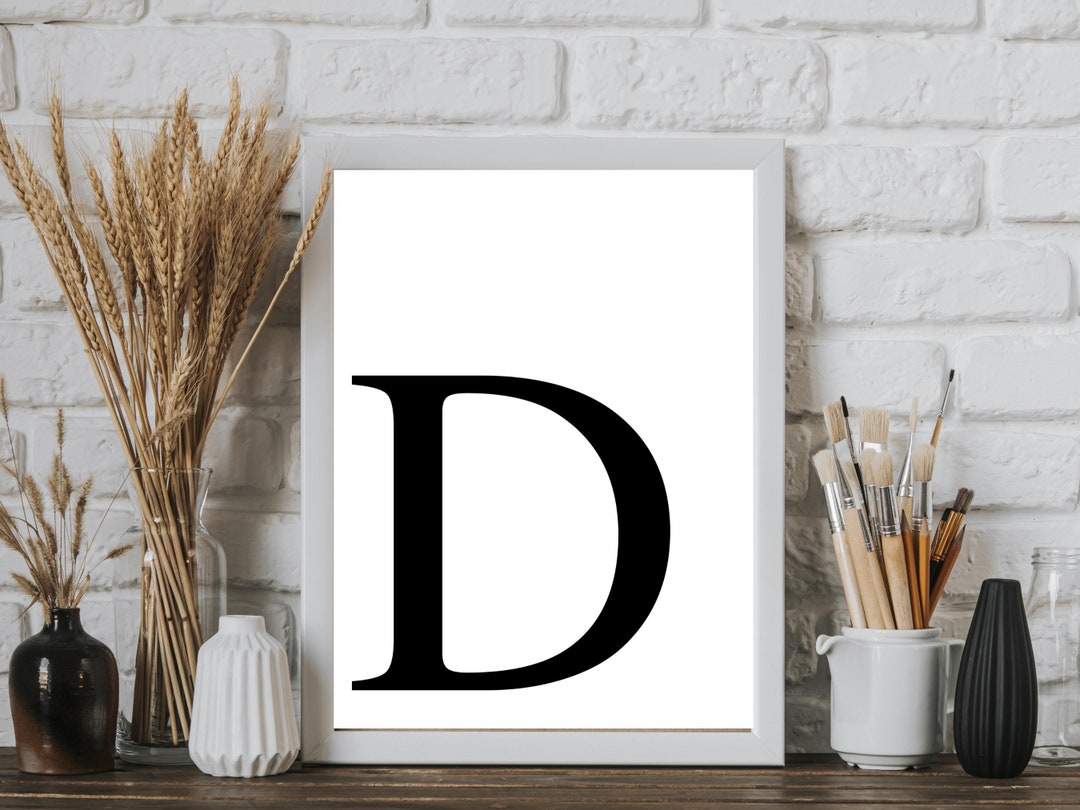 Initial D Alphabet D Minimalist Theme Wall Art Printable - Etsy