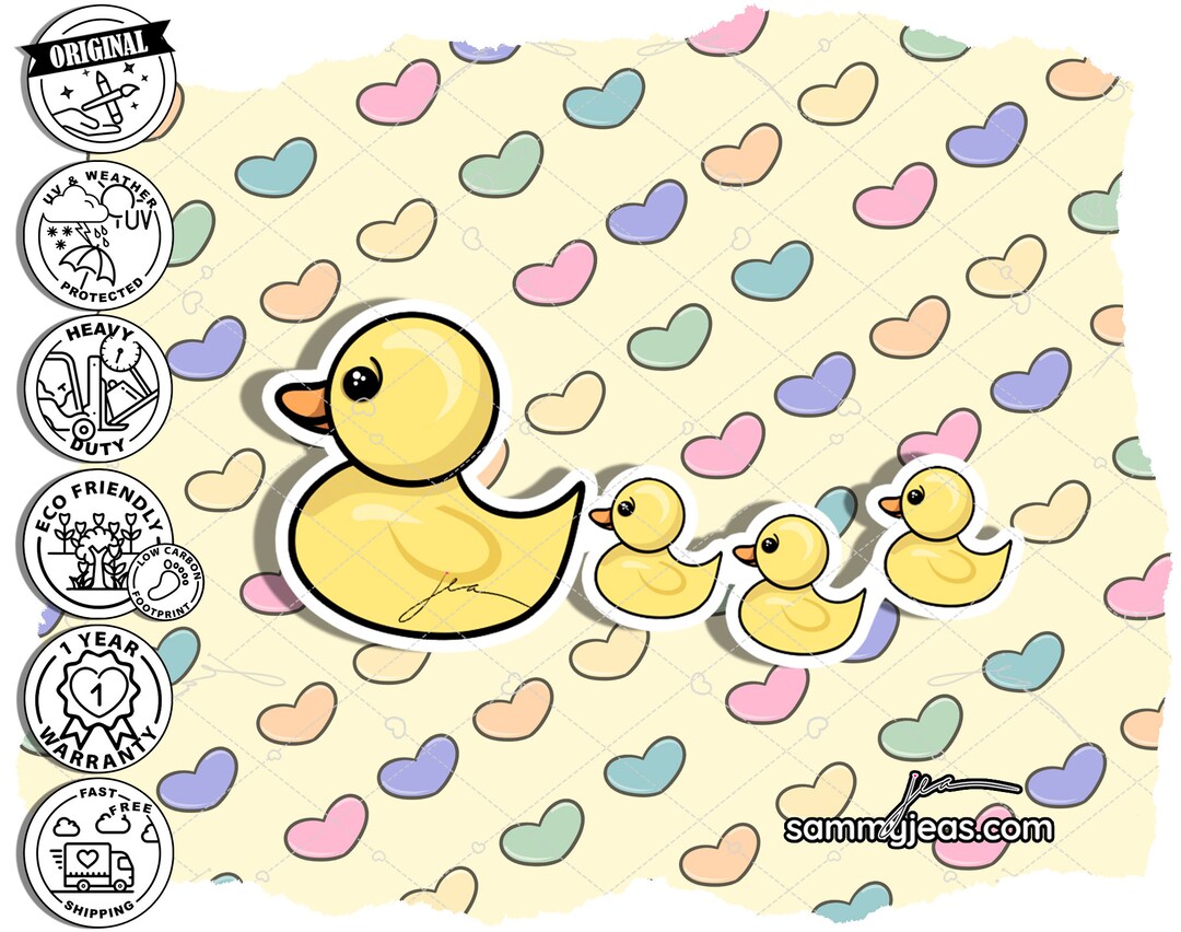 Medium, Heavy Duty Stickers, Duckie Line Sticker, Laminated, Glossy ...