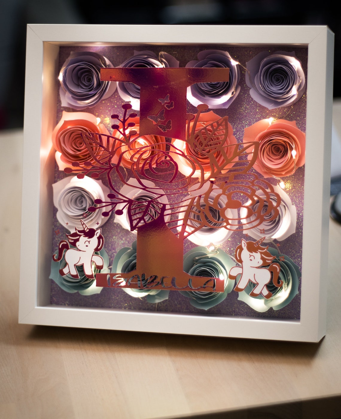 3D Paper Flower Shadow Box 9X9 - Etsy