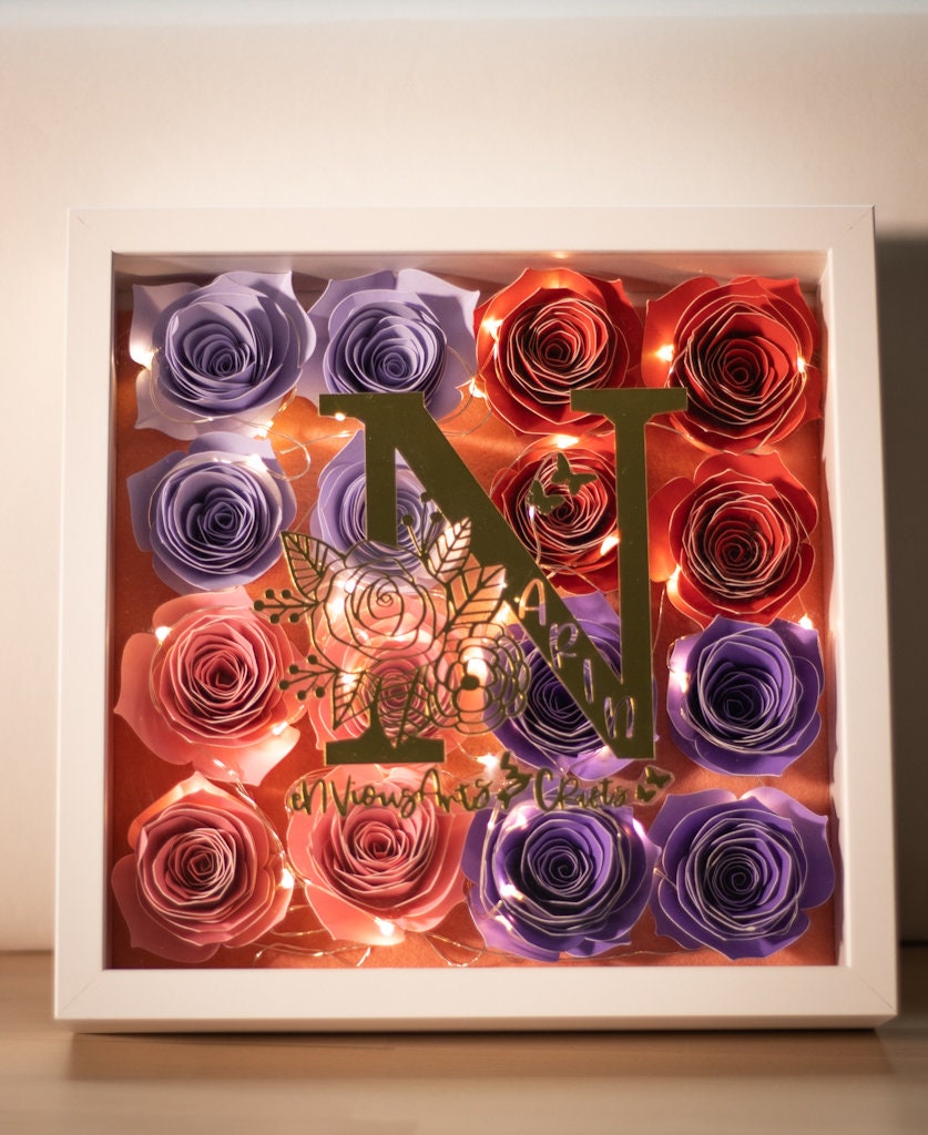 3D Paper Flower Shadow Box 9X9 - Etsy