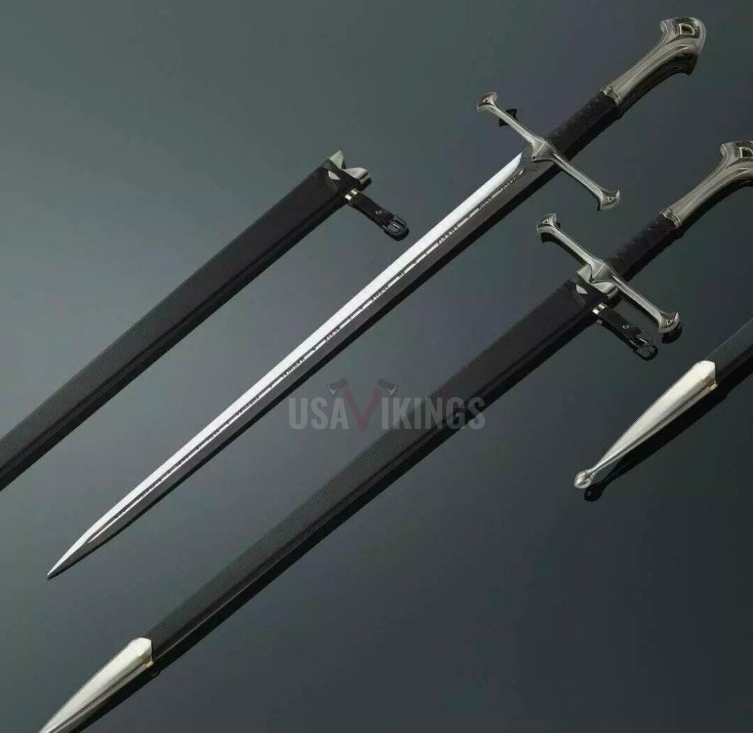 Handmade Damascus Steel Anduril Sword of Narsil the King Aragorn ...