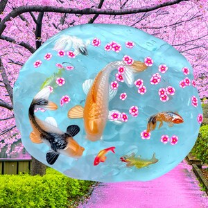 Koi Pond Slime Thick and Stretchy Clear Slime With Sakura Cherry ...