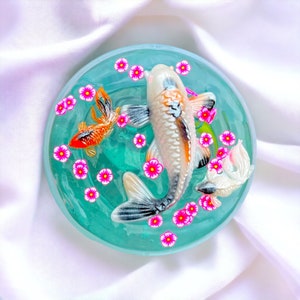 Koi Pond Slime Thick and Stretchy Clear Slime With Sakura - Etsy
