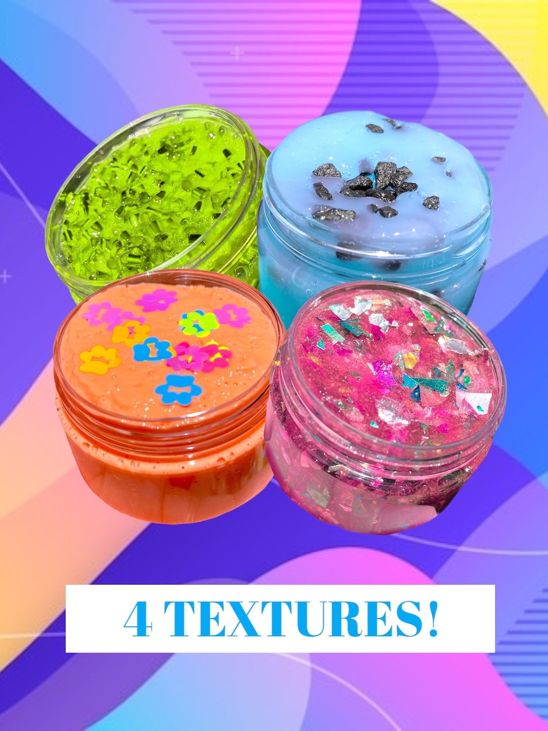 Crunchy Slime Sampler Pack Bingsu Snow Fizz Rock & Confetti Slime ...