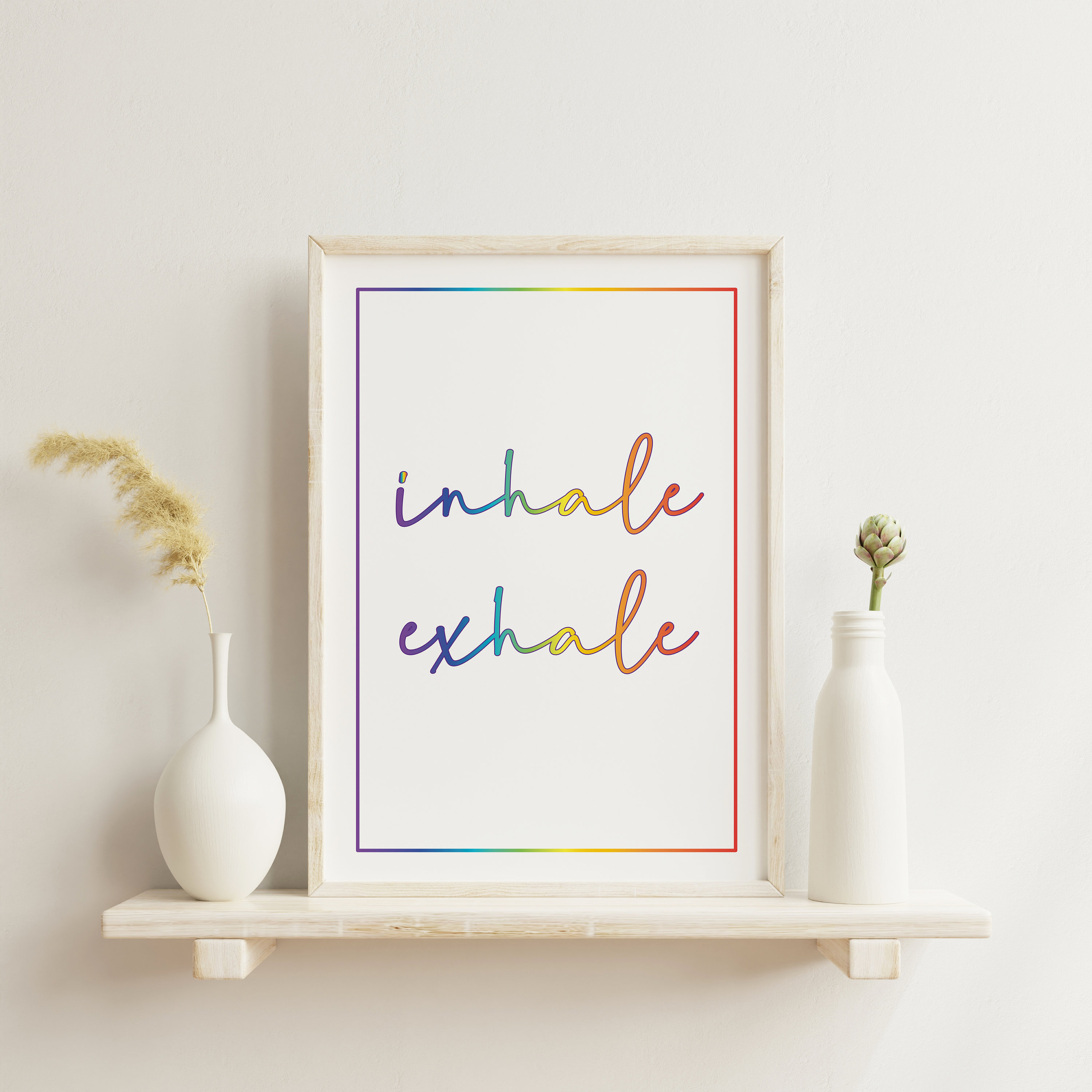 Inhale Exhale Poster - Digital Download Printable Wall Art Print - Yoga ...