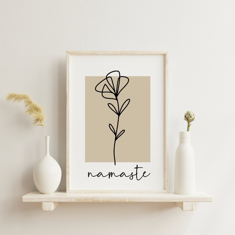Namaste Poster Lineart Digital Download Printable Wall Art Print ...