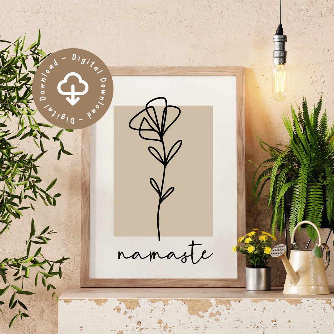 Namaste Poster Lineart, Digital Download Printable Wall Art Print ...