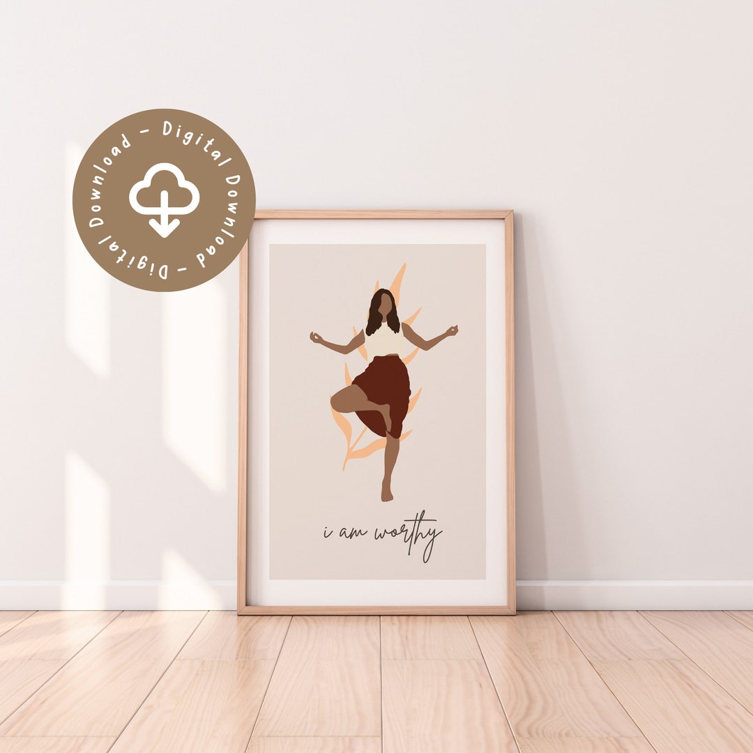 Yoga Poster Digital Download Printable Wall Art Affirmation Decoration ...