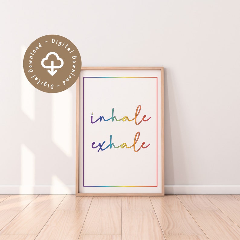 Inhale Exhale Poster - Digital Download Printable Wall Art Print - Yoga ...
