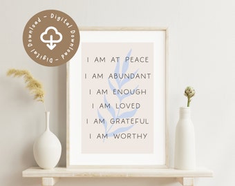 Yoga Poster - Digital Download Printable Wall Art - Affirmation ...