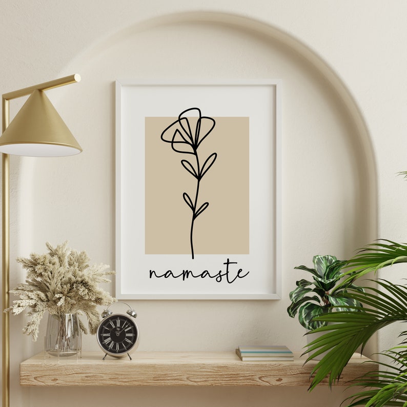 Namaste Poster Lineart Digital Download Printable Wall Art Print ...
