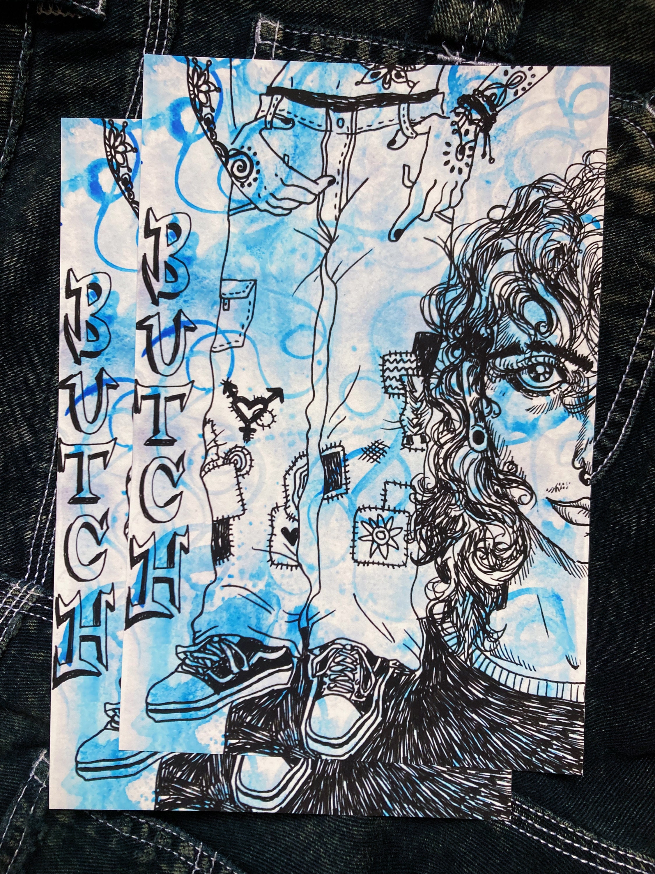 Butch Pride Print Fine Art Paper Blue With Black Ink - Etsy