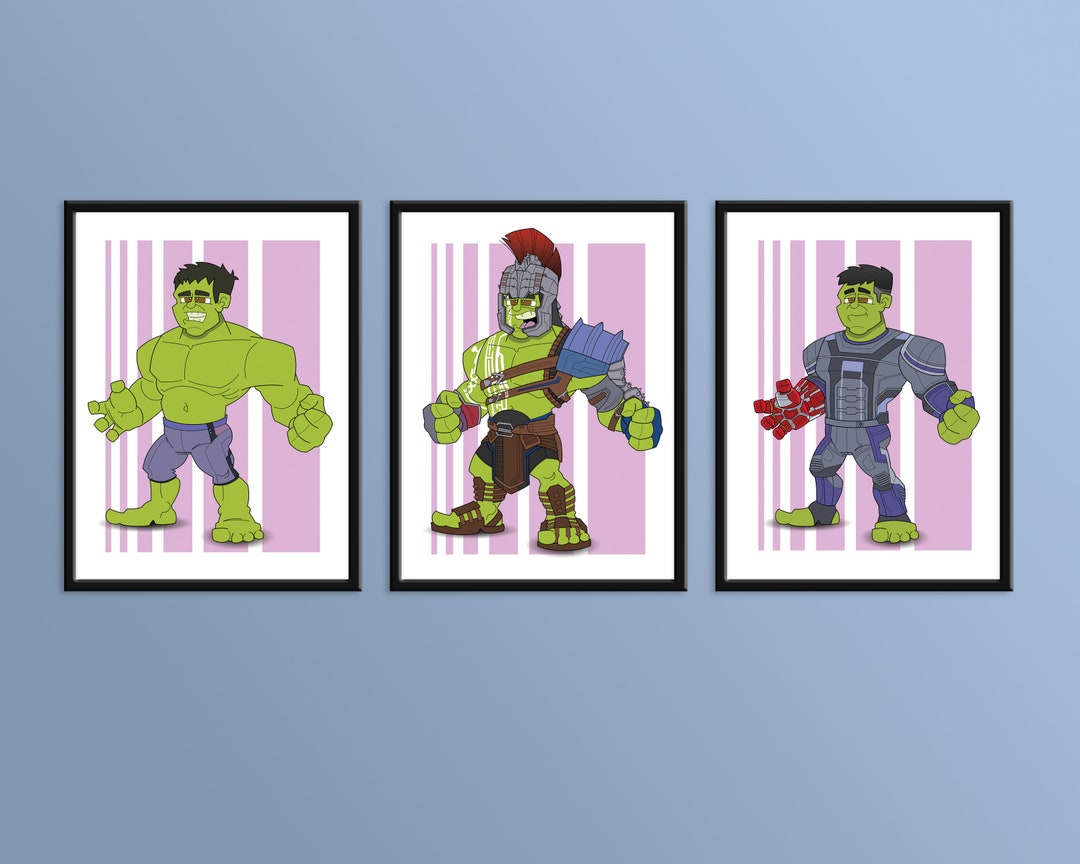 Marvel, Hulk, SET of 3, DIGITAL Prints - Etsy