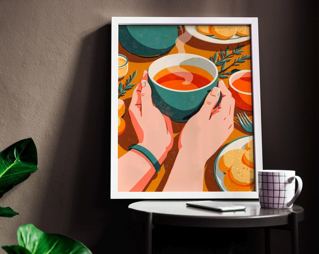 Kitchen Wall Art, Coffee Poster Print, Retro Food Art, Kitchen Decor ...