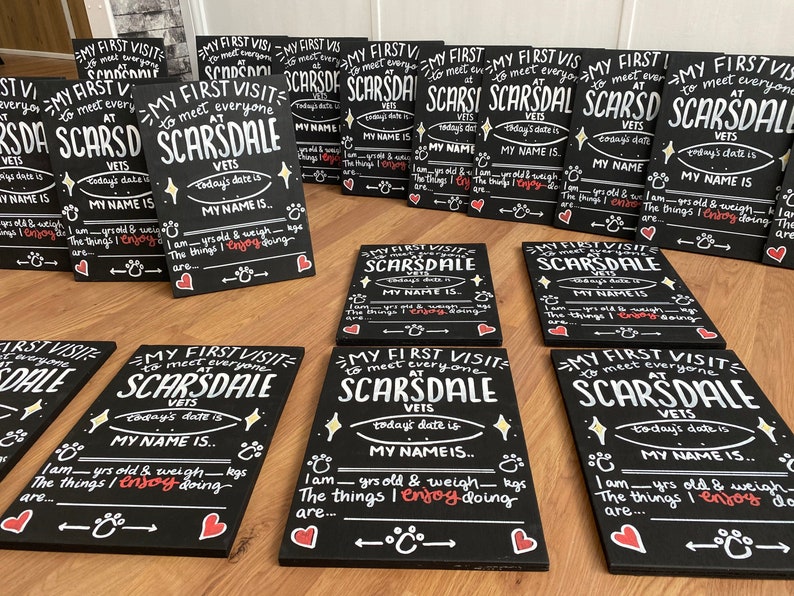 A4 Chalk Board Handwritten Signs, Modern Calligraphy Writing, Wedding ...