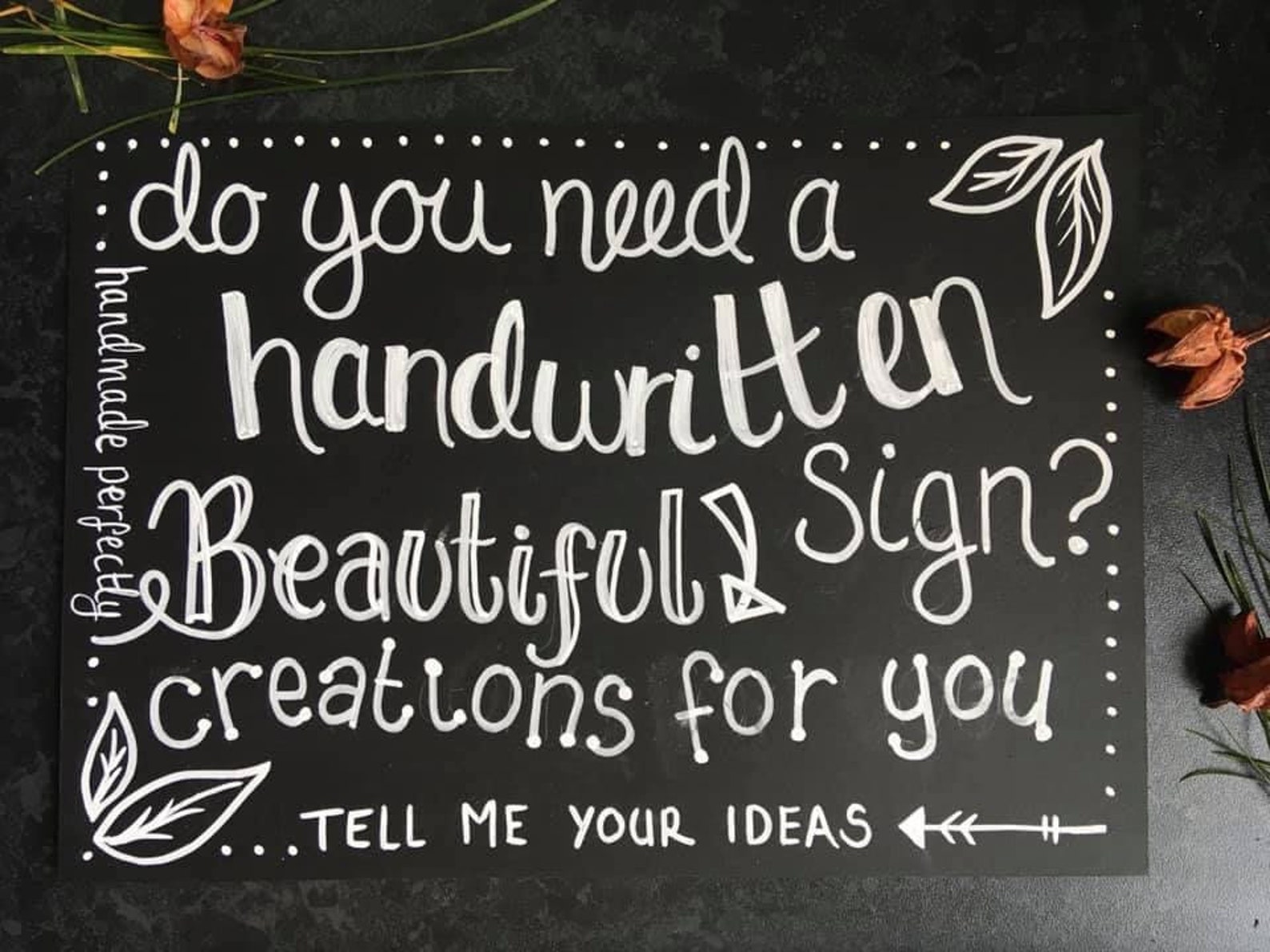A4 Chalk Board Handwritten Signs Modern Calligraphy Writing - Etsy