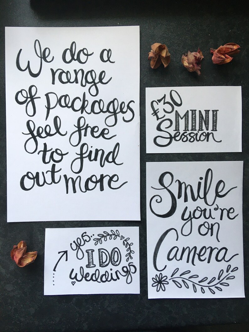 A4 Chalk Board Handwritten Signs Modern Calligraphy Writing - Etsy