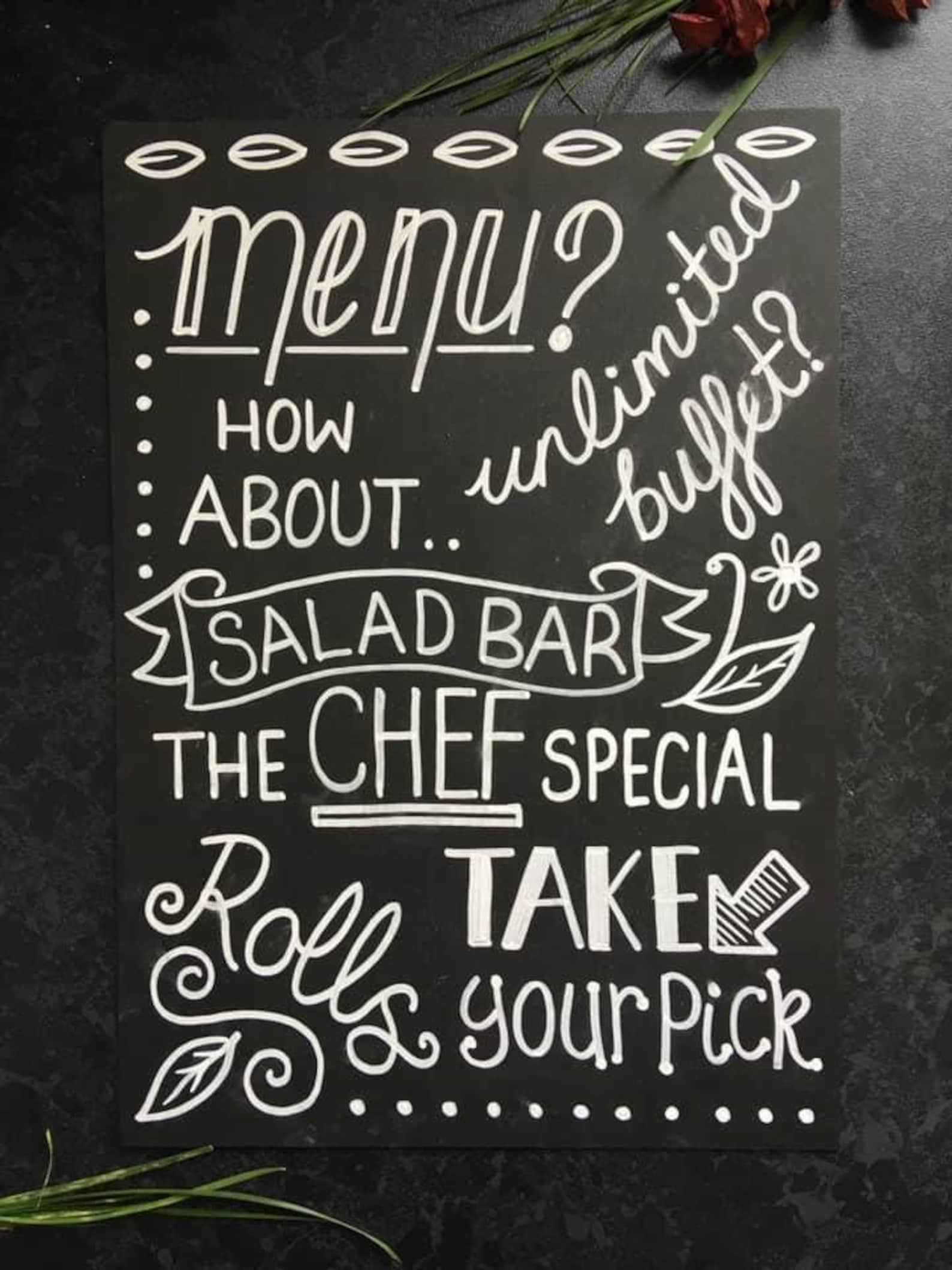 A4 Chalk Board Handwritten Signs Modern Calligraphy Writing - Etsy