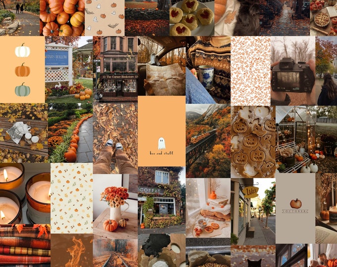 Fall Aesthetic Photo Collage Kit - Etsy