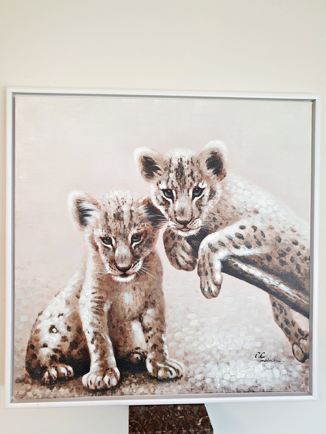 Coco Maison: 'the Twins' - Acrylic on Canvas - Belgium - 1990-1999 - Etsy