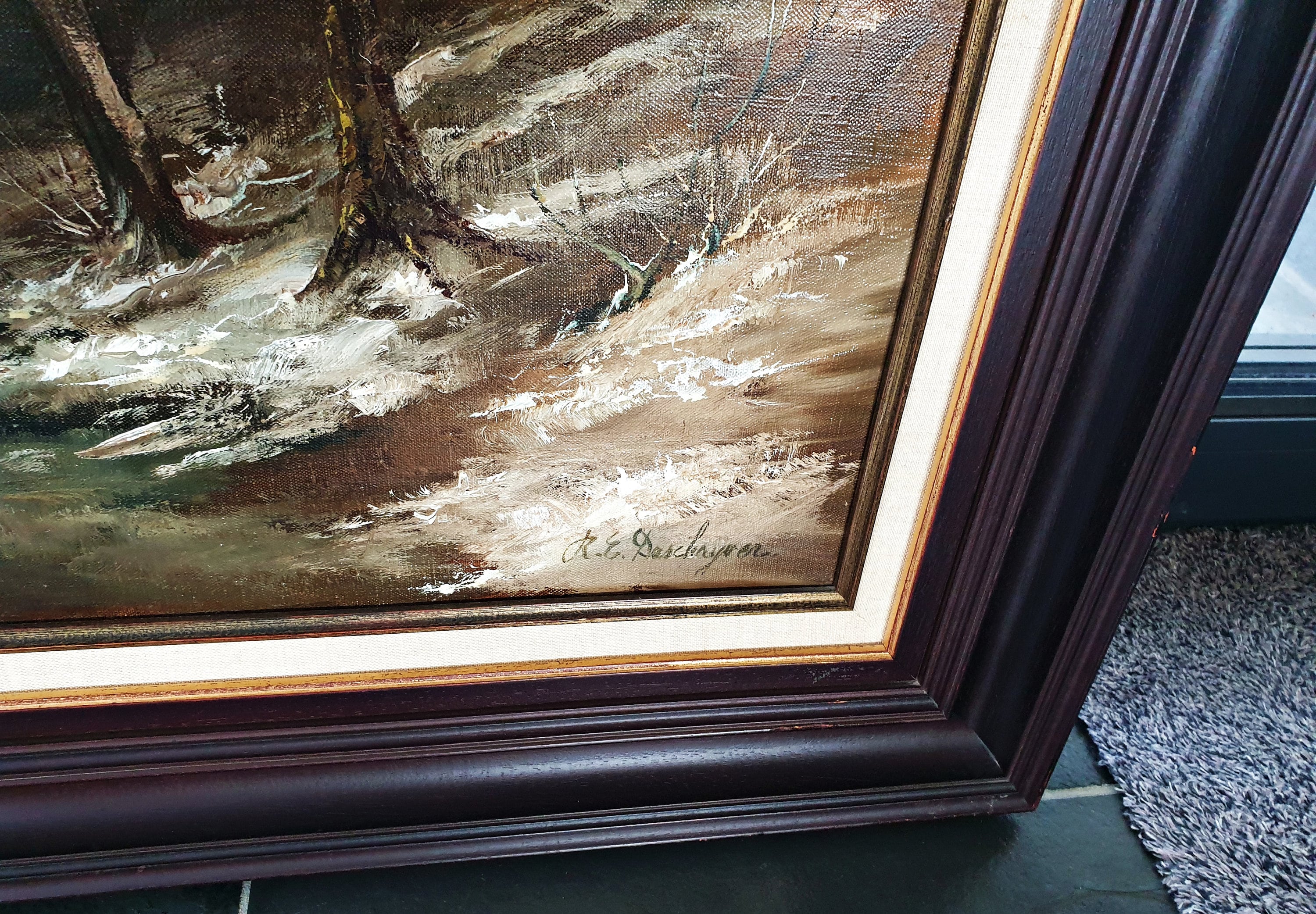 Roger Dewriter: 'cold Winter' Oil on Canvas' - Etsy