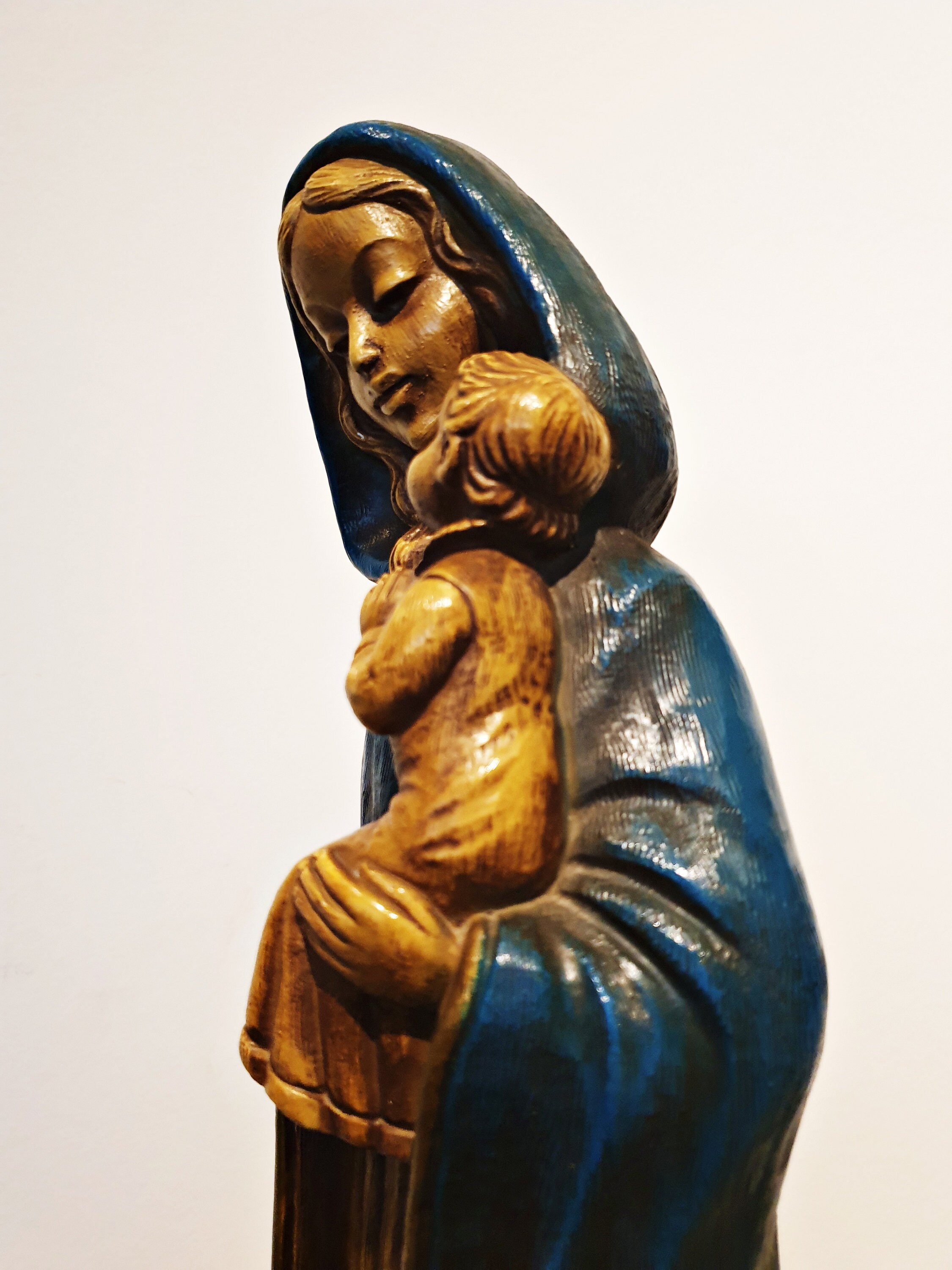Andrea Merlini: Madonna With Child V17 Polychrome Plaster - Etsy