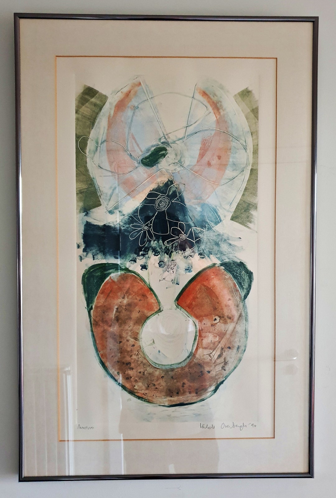 Hilde Overbergh: 'mono' - Mixed Media on Paper - Belgium - 1990 - Etsy