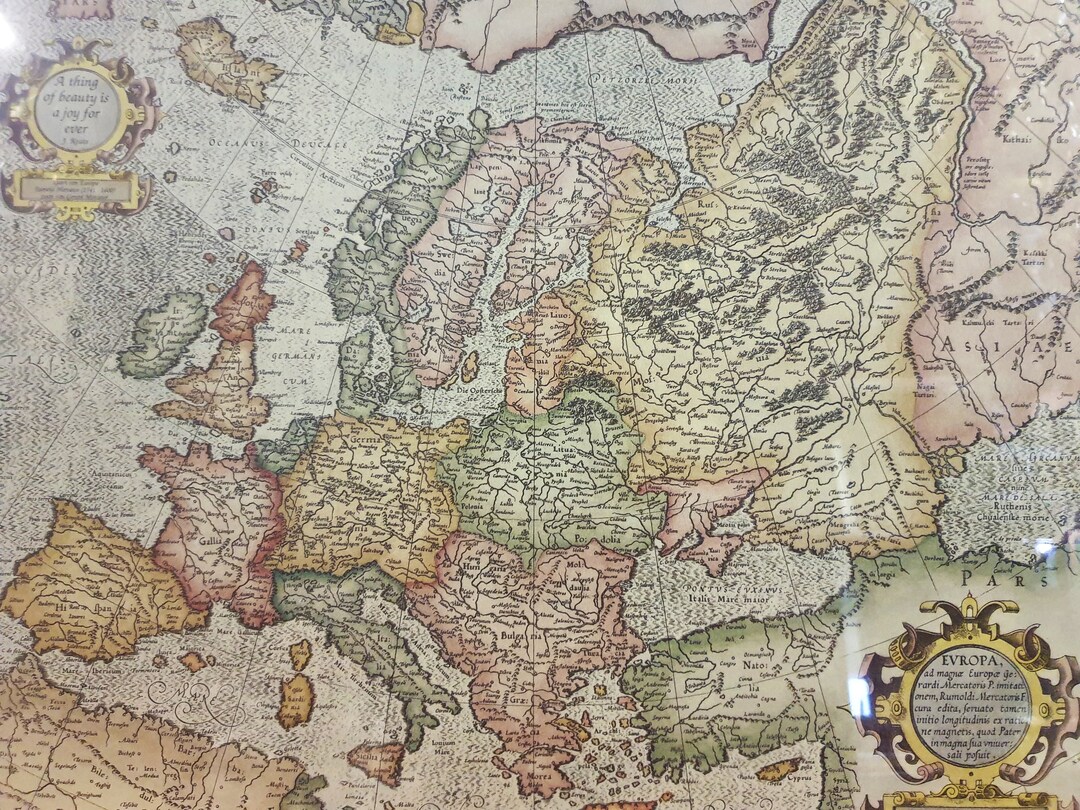 Rumold Mercator: 'map of Europe' - Colour Lithograph - Netherlands ...