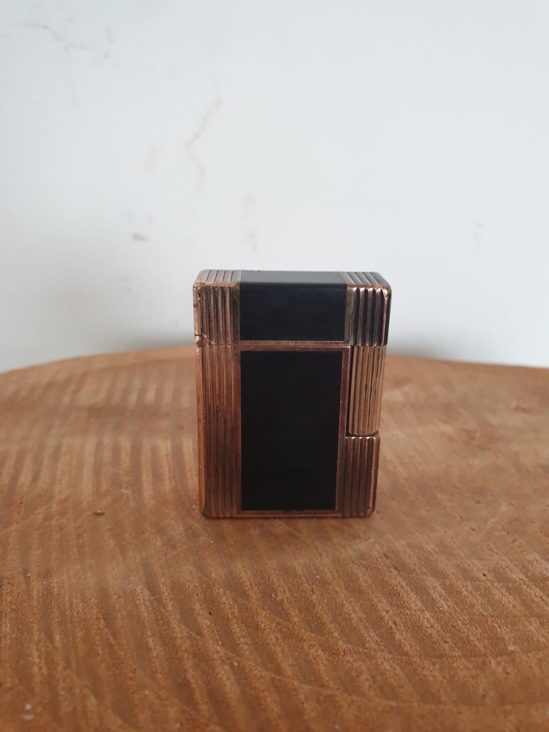 S.T. Dupont Paris Lighter Gold Plated Metal, Black Lacquer France 1960 ...