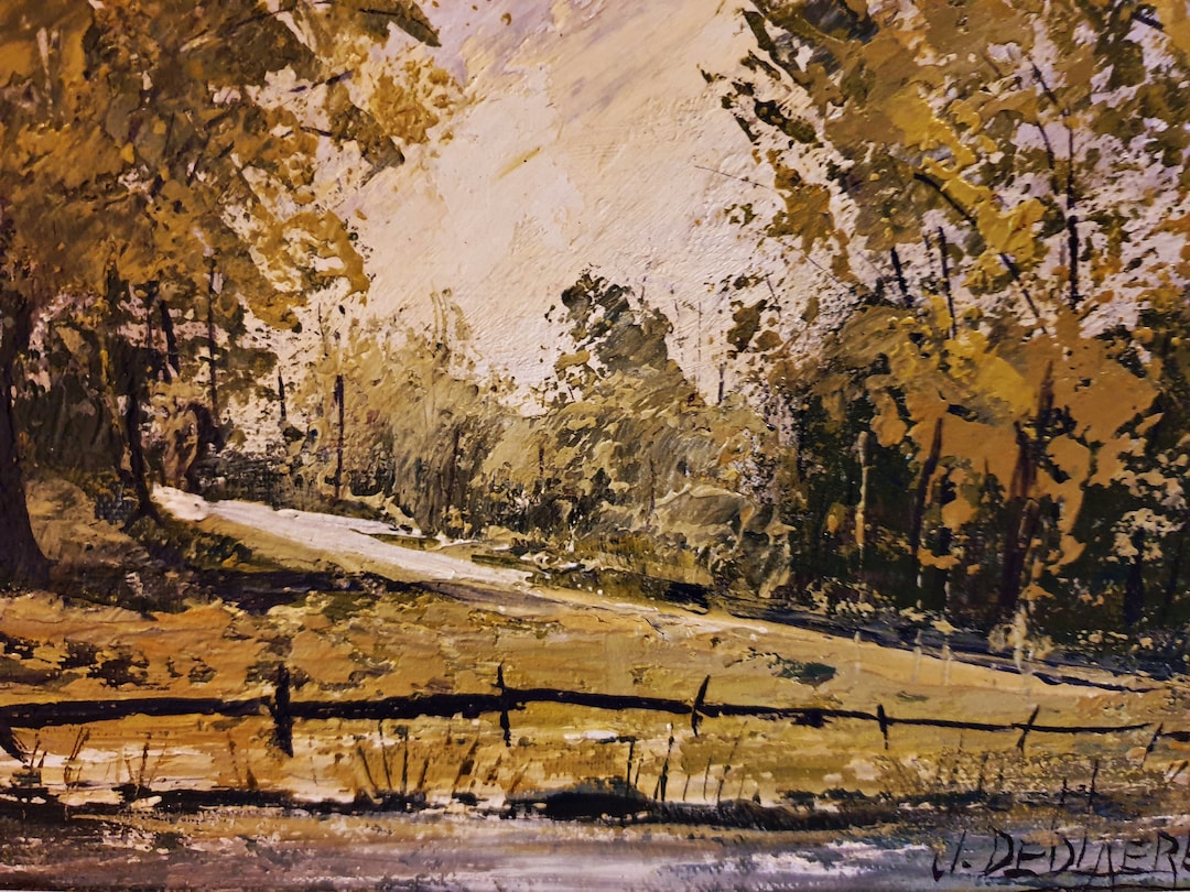 Julien Deblaere: 'forest Landscape in Spring' Oil on Panel Belgium 1970 ...