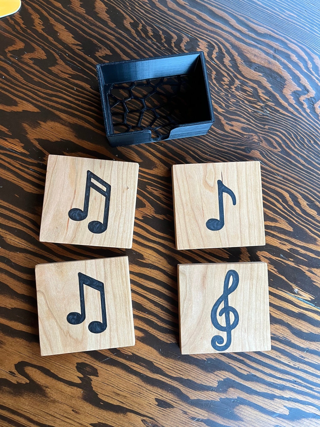 Resin and Wood Notes Coasters, Music Coasters, Christmas Gift, Music ...