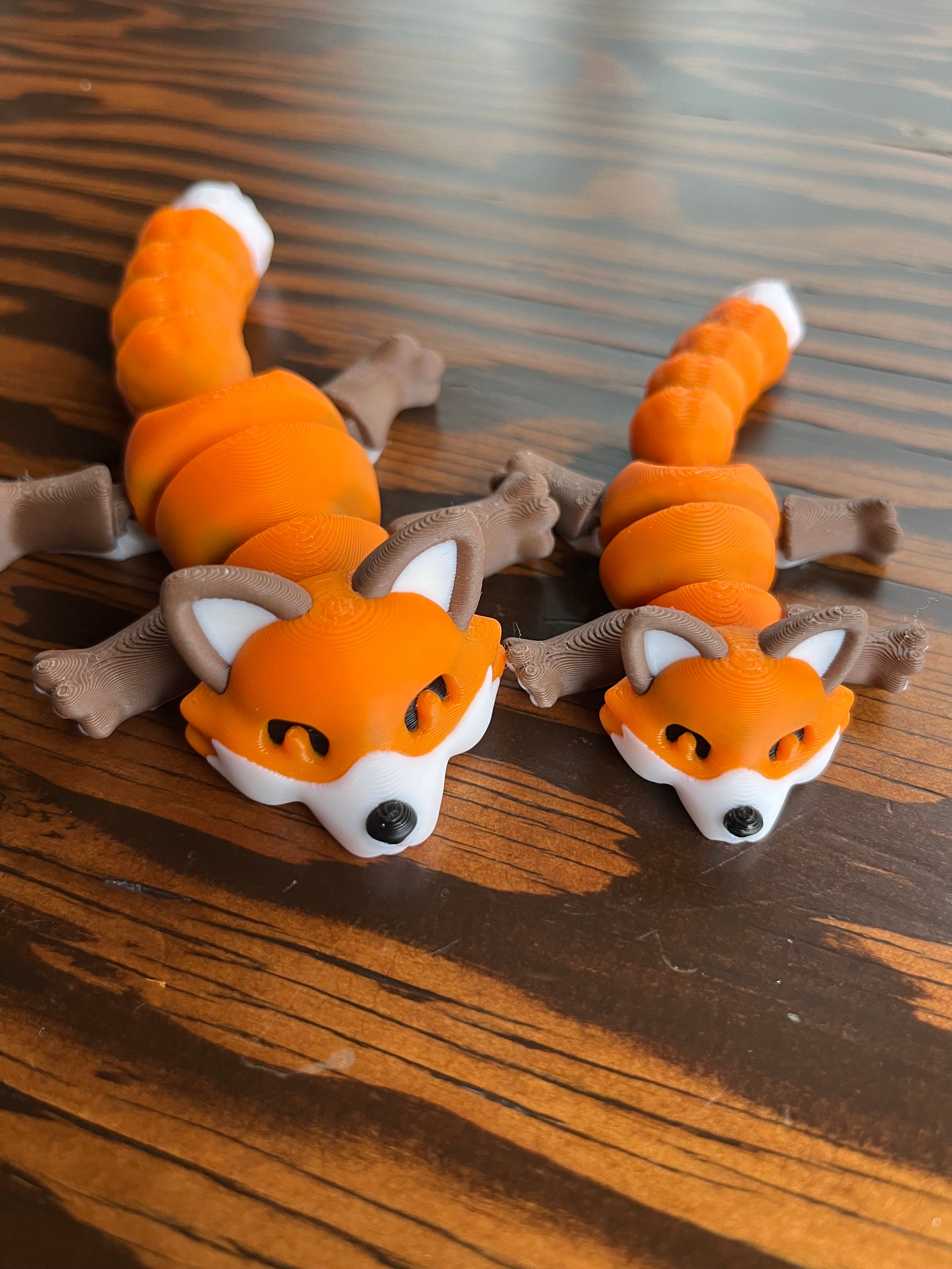 Orange/brown Fox Fidget Toy, Colored 3d Articulated Fox, Flexible Fox ...