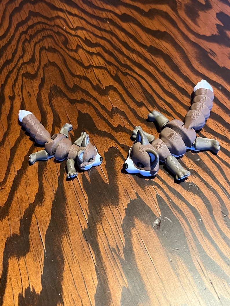 Orange/brown Fox Fidget Toy, Colored 3d Articulated Fox, Flexible Fox ...