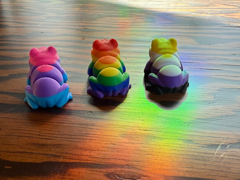 Pride Frog Fidget Toy: 3D Printed Flexi Frog on Lily Pad - Etsy