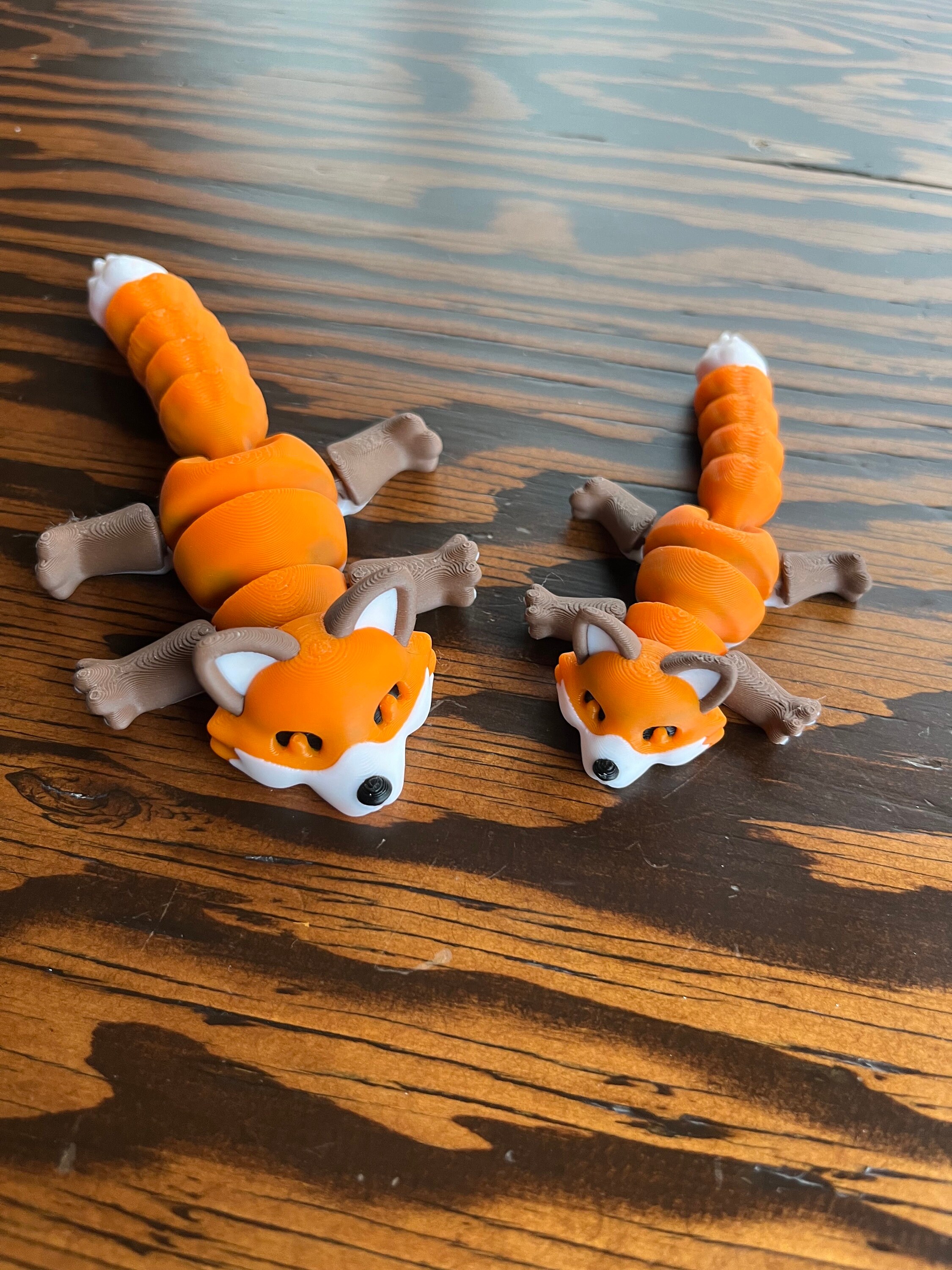 Orange/brown Fox Fidget Toy, Colored 3d Articulated Fox, Flexible Fox ...