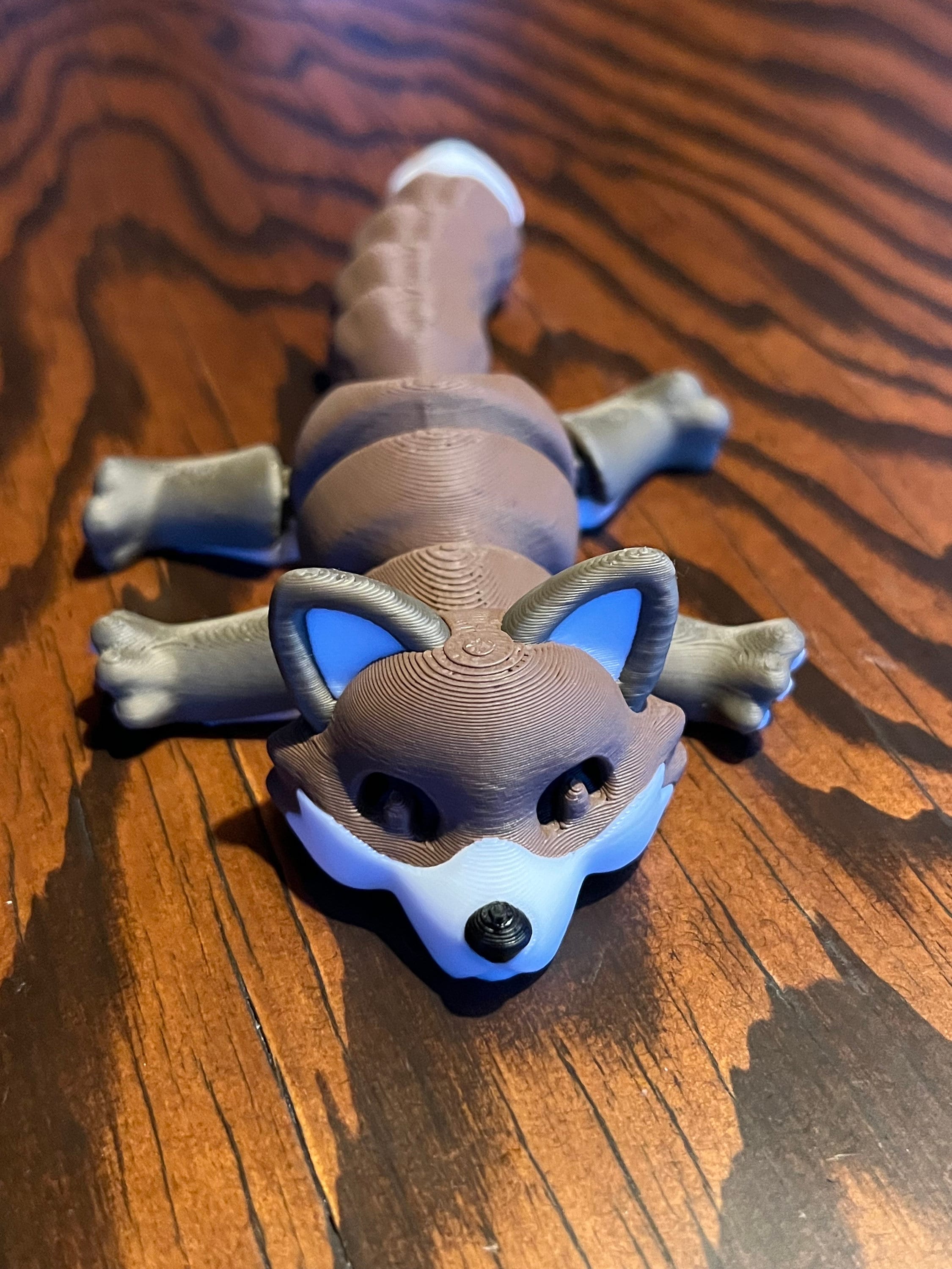 Orange/brown Fox Fidget Toy, Colored 3d Articulated Fox, Flexible Fox ...