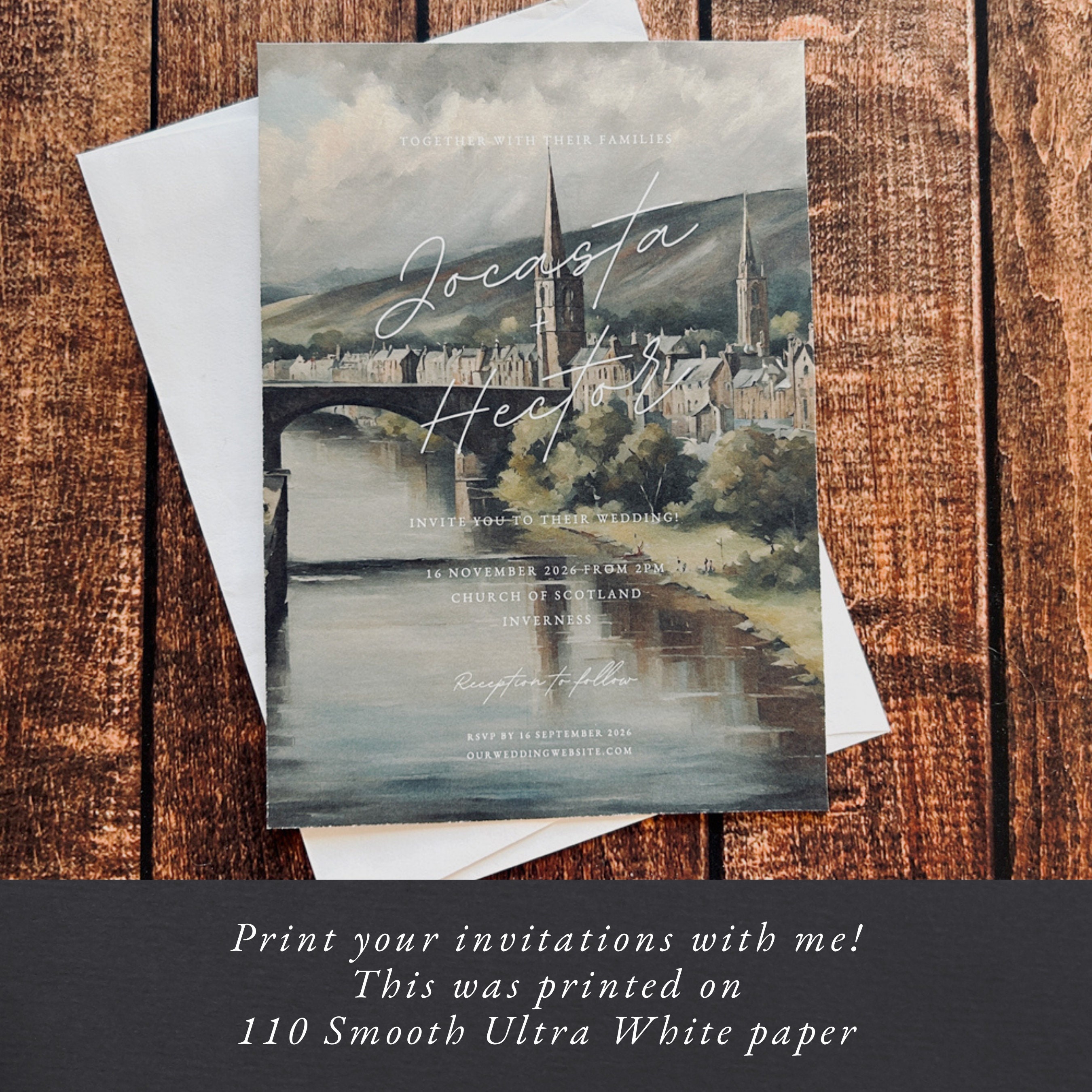 Inverness Vintage Oil Invitation Template - Etsy