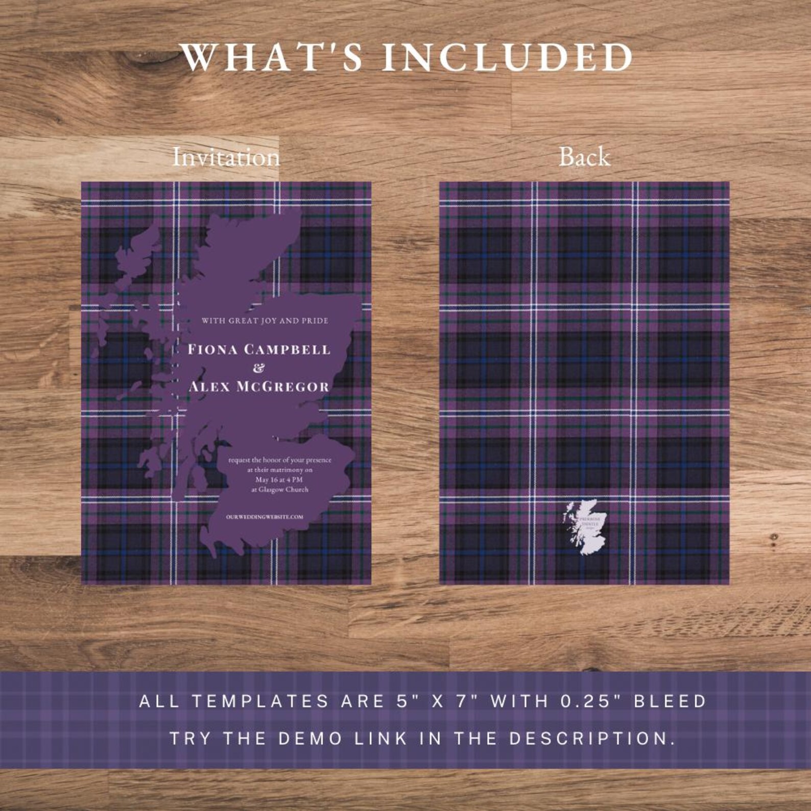 Scotland Forever Tartan Invitation Template | Map Style A - Etsy