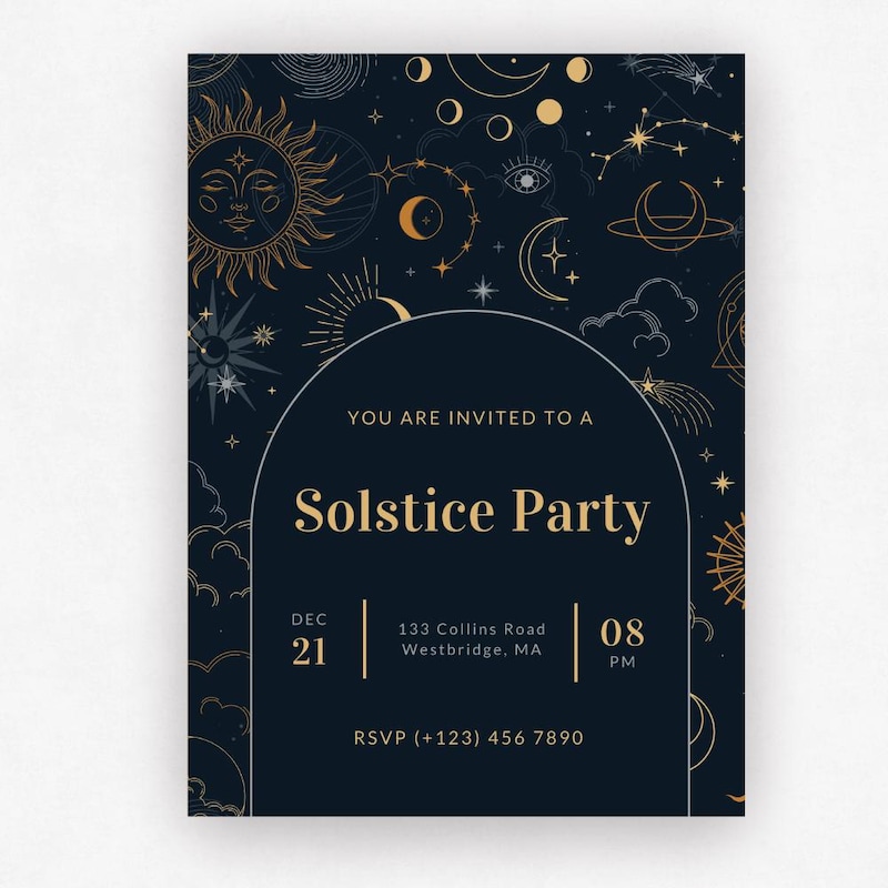 Yule Solstice Invitation - Etsy