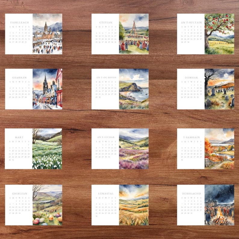 2025 Gaelic Printable Scottish Seasons Calendar - Etsy