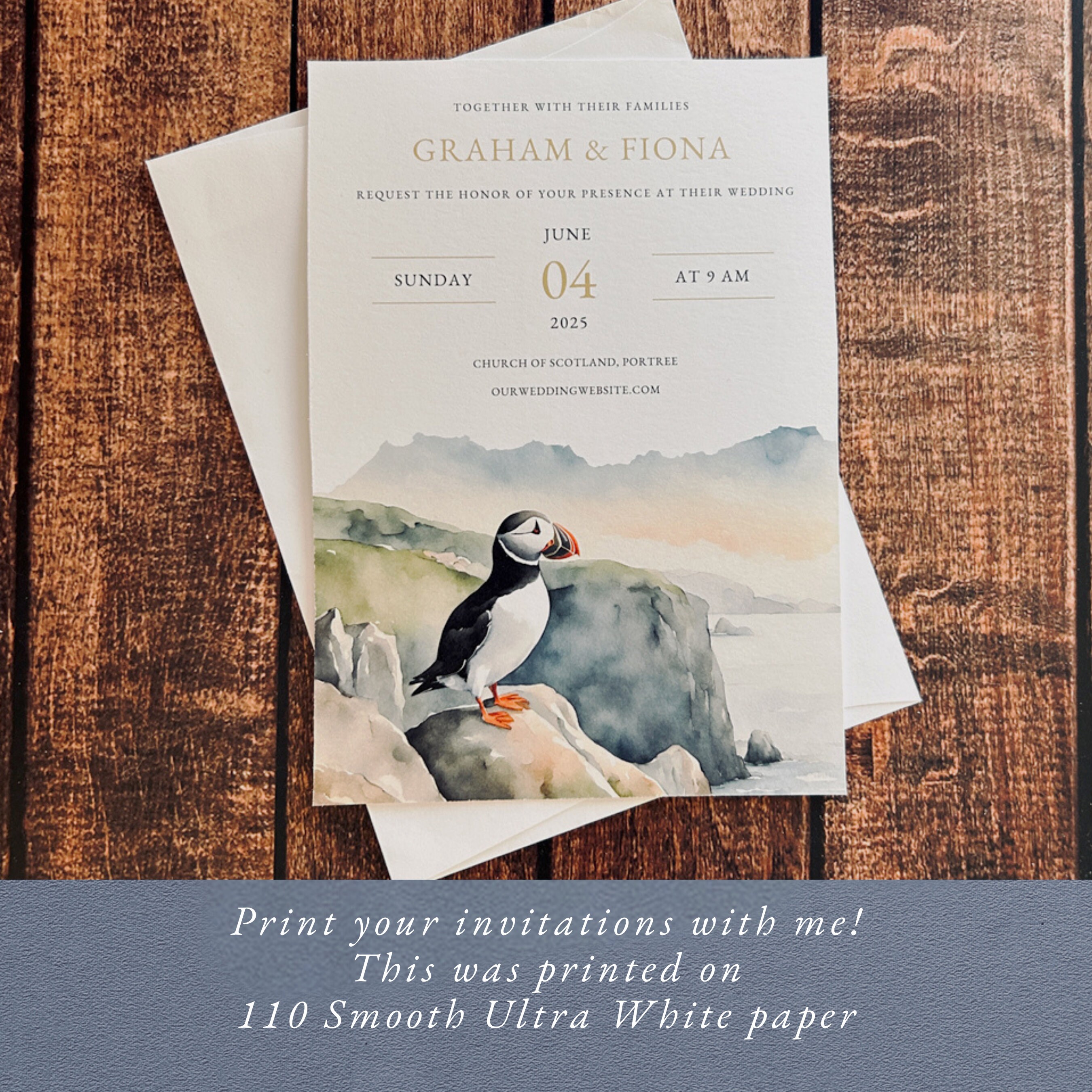Puffin Watercolor Invitation Templates (set of 3) - Etsy