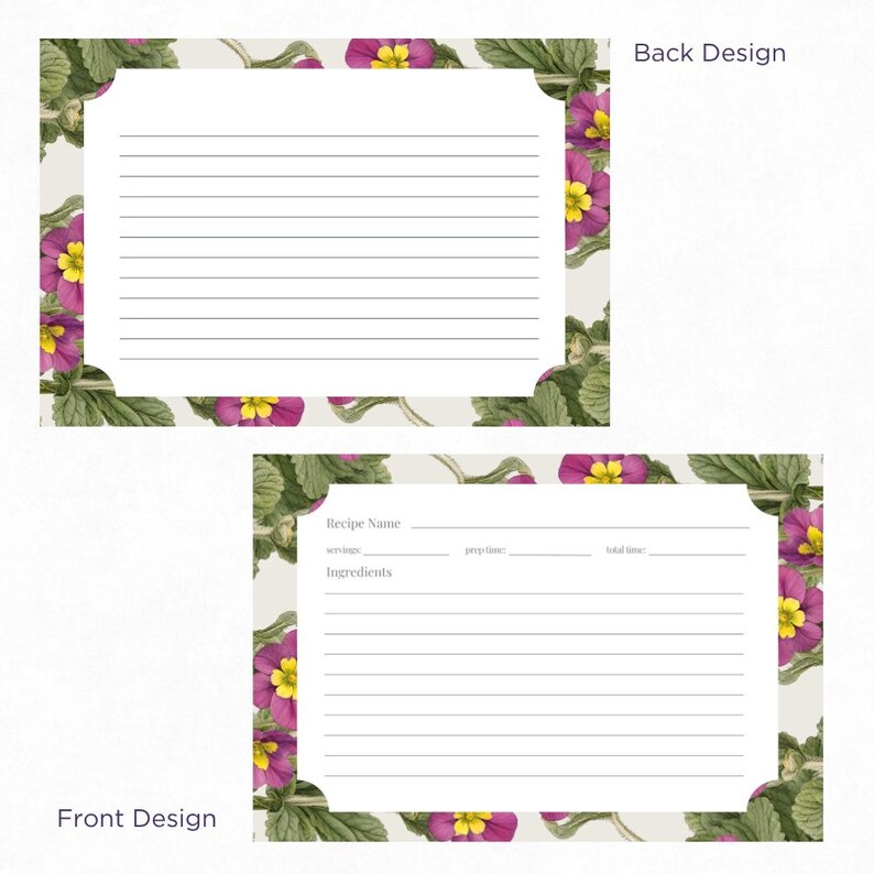 Primrose Recipe Card | Printable - Etsy