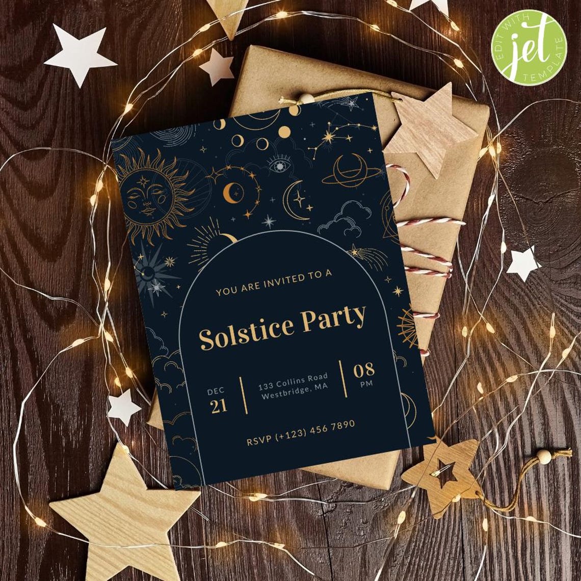 Solstice Party Invitation Template - Etsy
