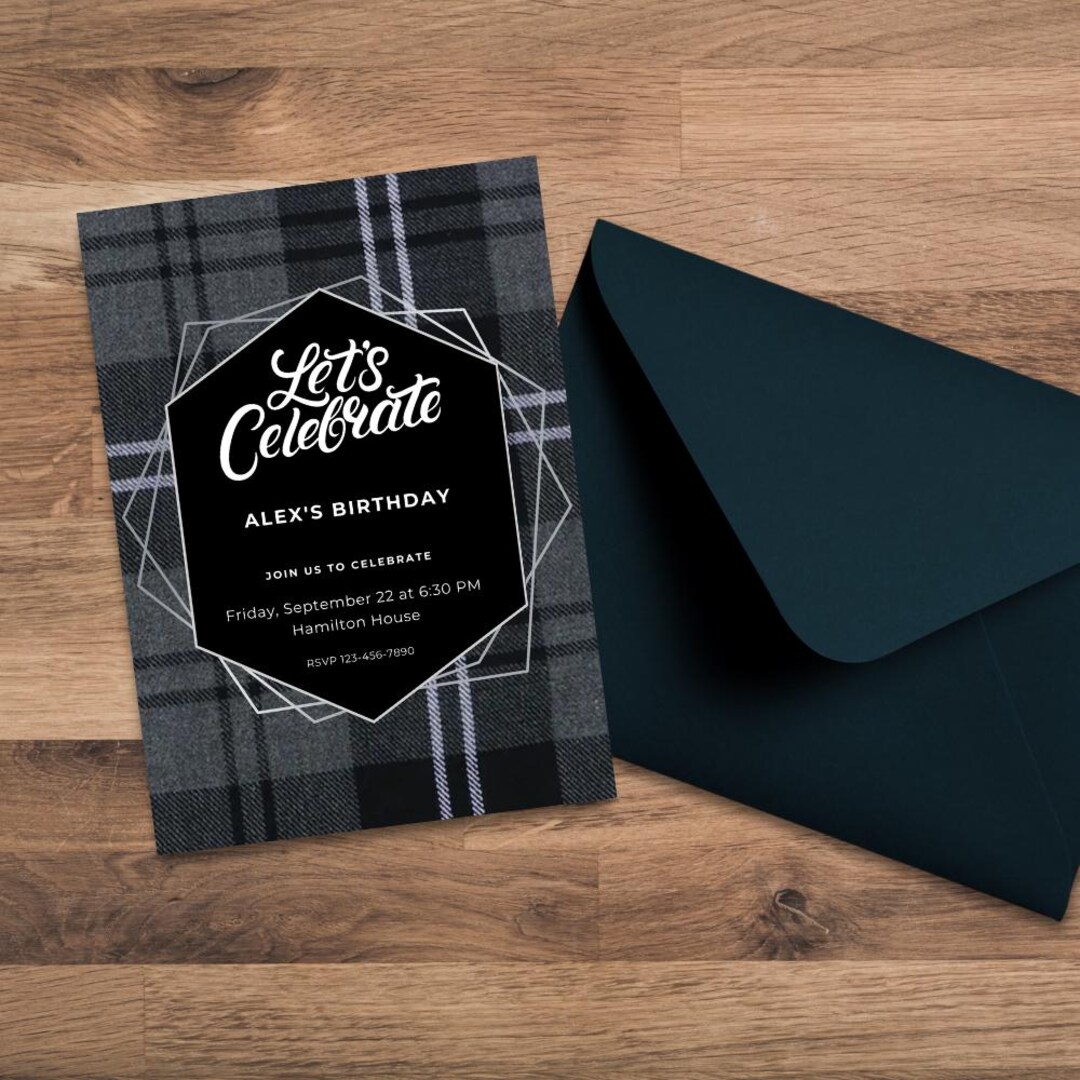 Hamilton Tartan Invitation Template | Celebrate Style A - Etsy