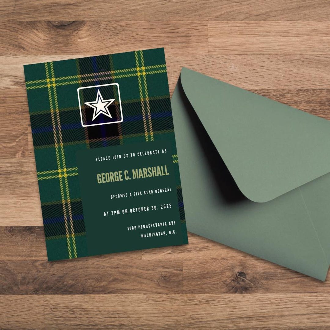 Army Tartan Invitation Template | Star Style A - Etsy